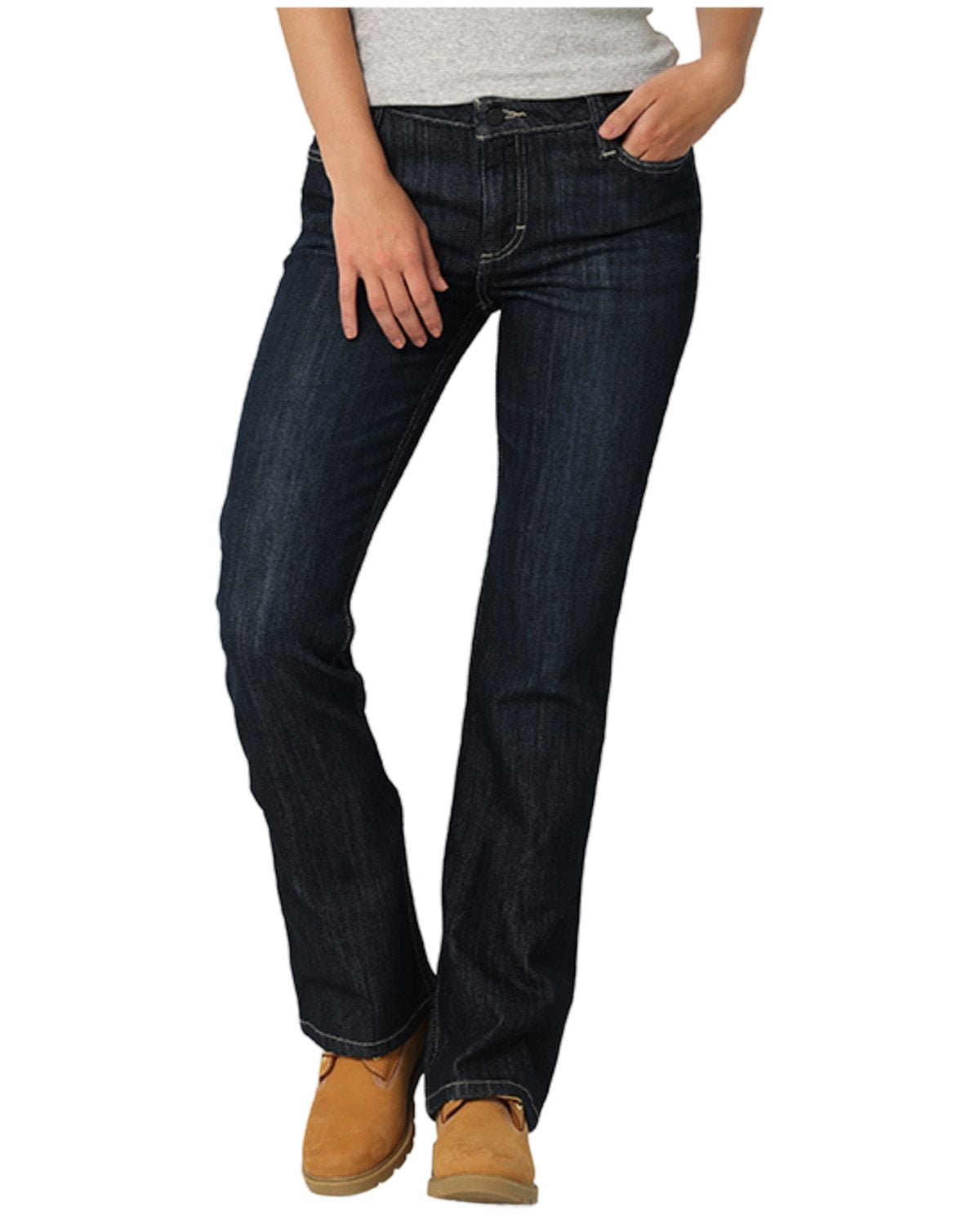 Wrangler Women's Fr Mae Cherry Point Dark Wash Bootcut Work Jeans ...