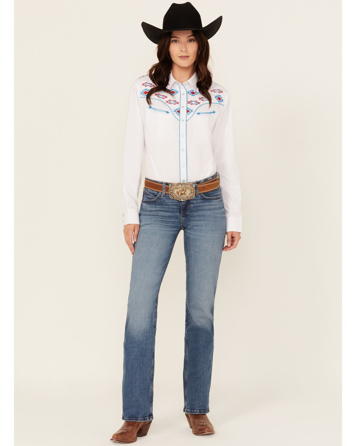 Wrangler Women's Jade Medium Wash Mid Rise Ultimate Riding Relaxed Bootcut - 112352985 29W x 36L ...