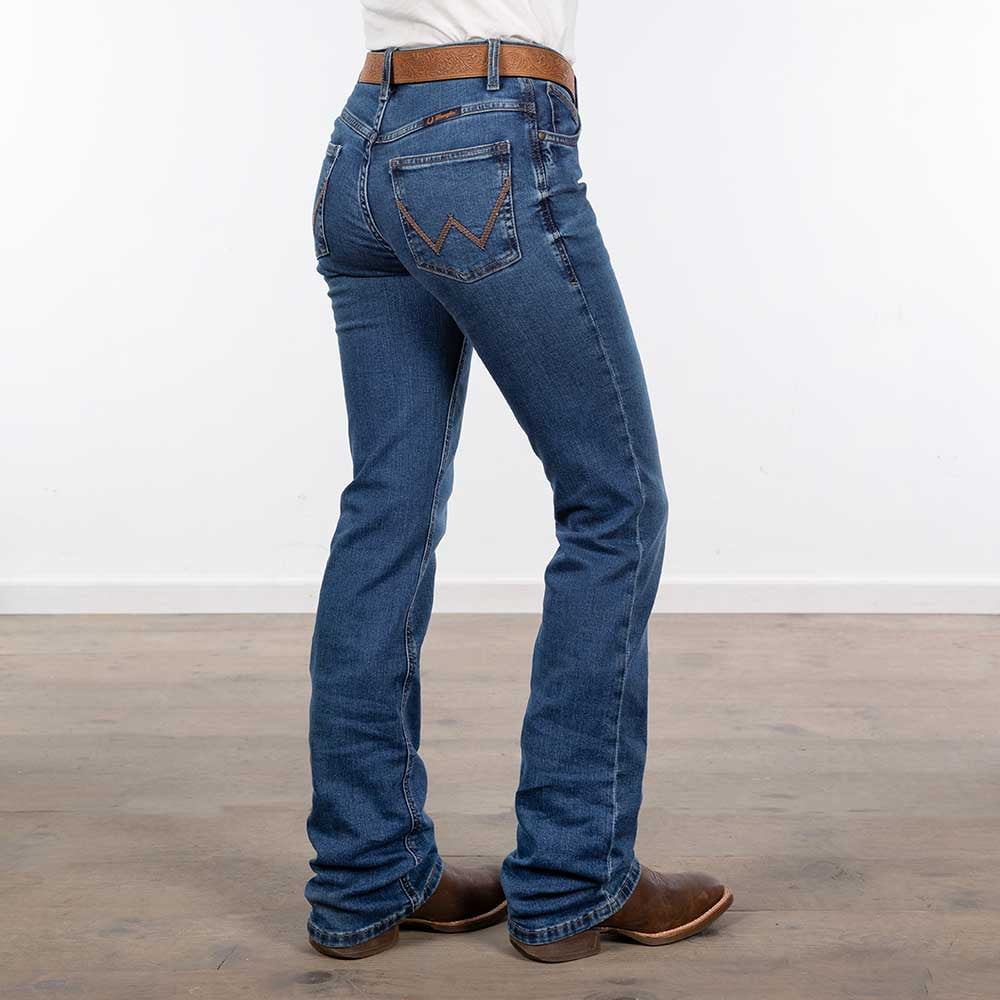 Wrangler Women's Jennifer Dark Wash Mid Rise Willow Ultimate Riding ...