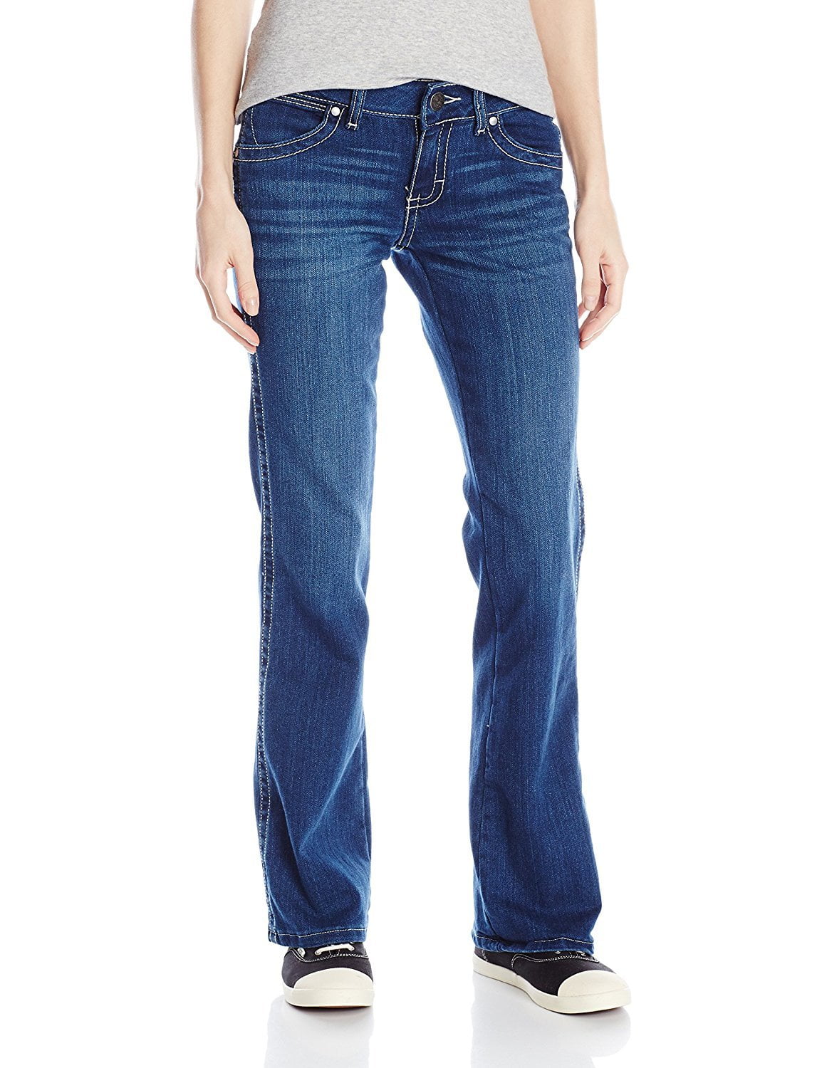 Wrangler Women's Premium Patch Sadie Sits At Hip Boot Cut Jean, Medium ...
