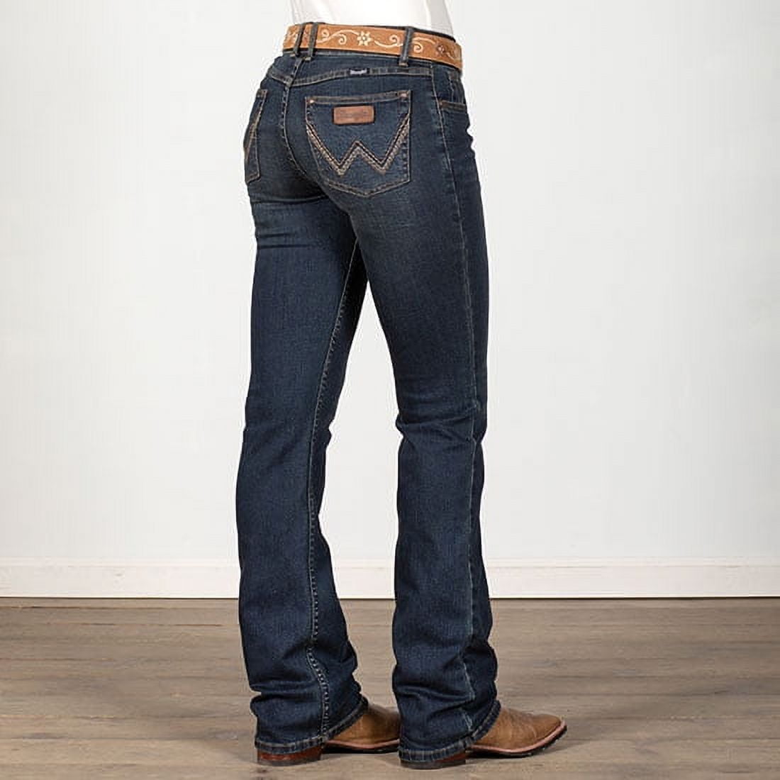 Wrangler Women's Retro Dark Wash Mid Rise Bootcut Jeans Dark Wash 32W x 34L - Walmart.com