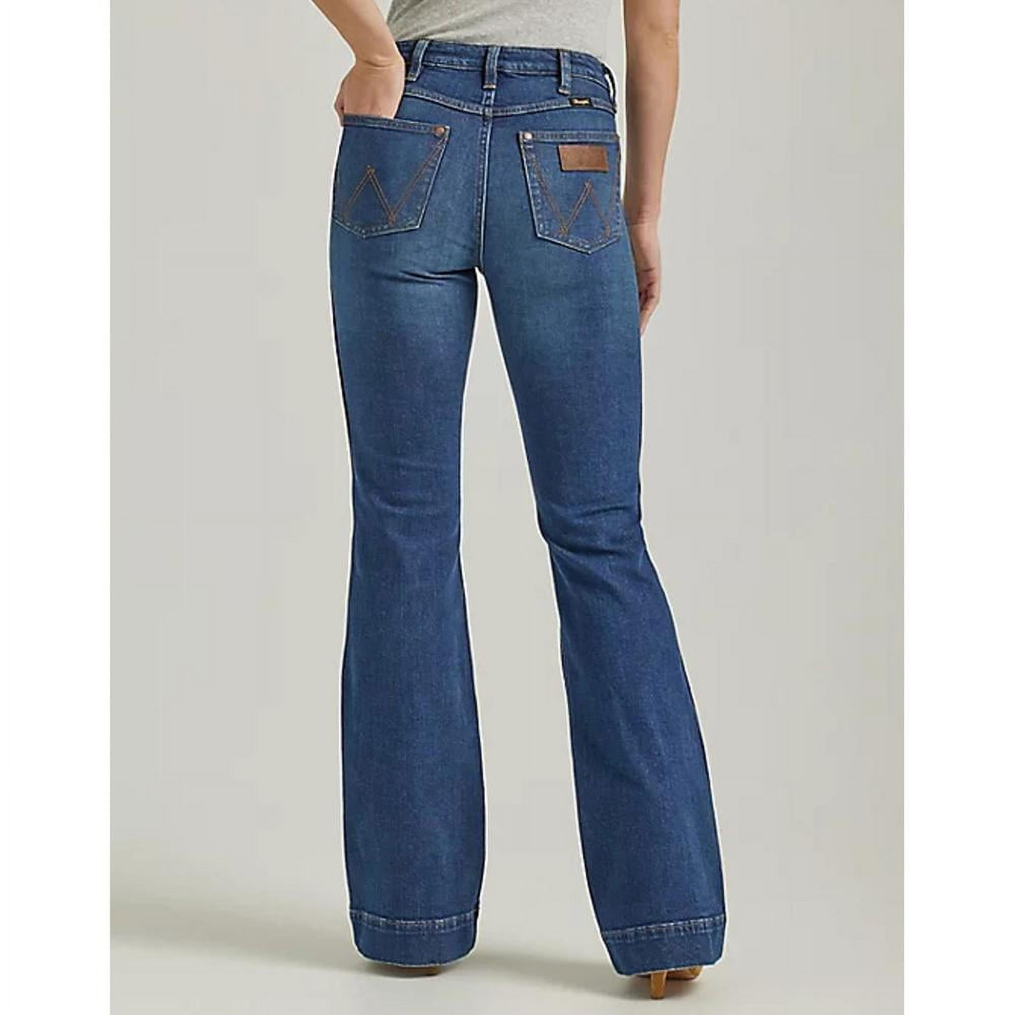 Wrangler Women's Retro Gabriella Dark Wash High Rise Stretch Trouser Jeans - 112338902 27W x 32L ...