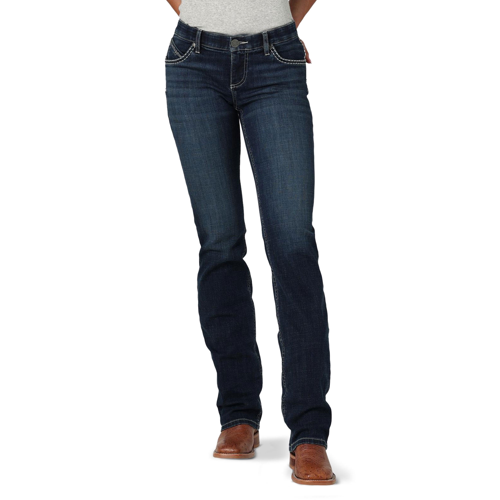 Wrangler Women's Shiloh Dark Wash Low Rise Bootcut Ultimate Riding ...