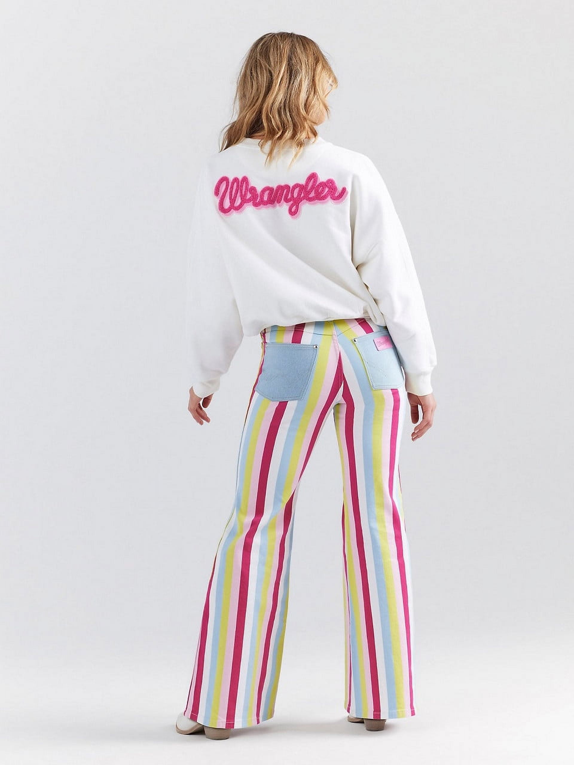 Wrangler Women's Wrangler& X Barbie& High Rise Striped Wanderer Stretch ...