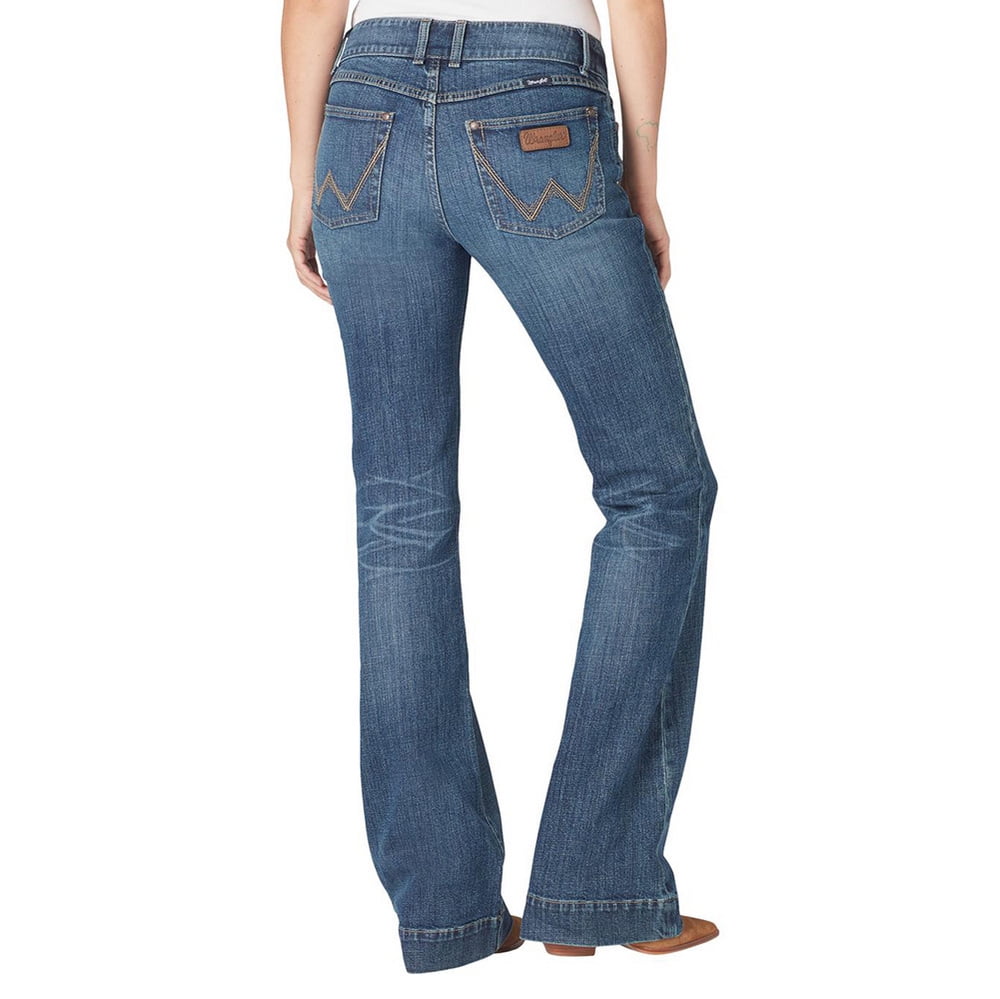 Wrangler Womens 112321492 Retro Mae Trouser Jean - Mid Rise 7x36 Denim ...
