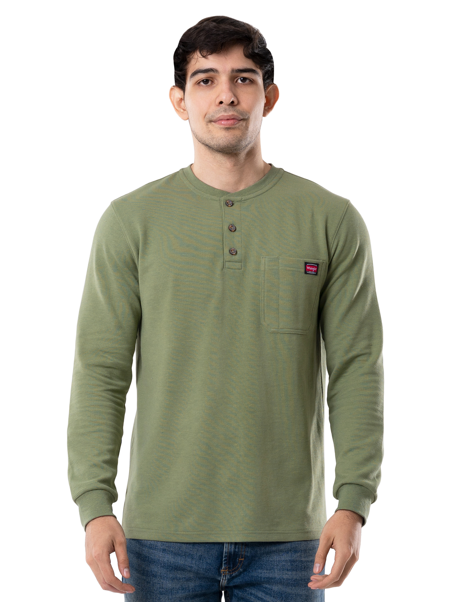 Hanes Mens And Big Mens Beefy Heavyweight Long Sleeve Three Button
