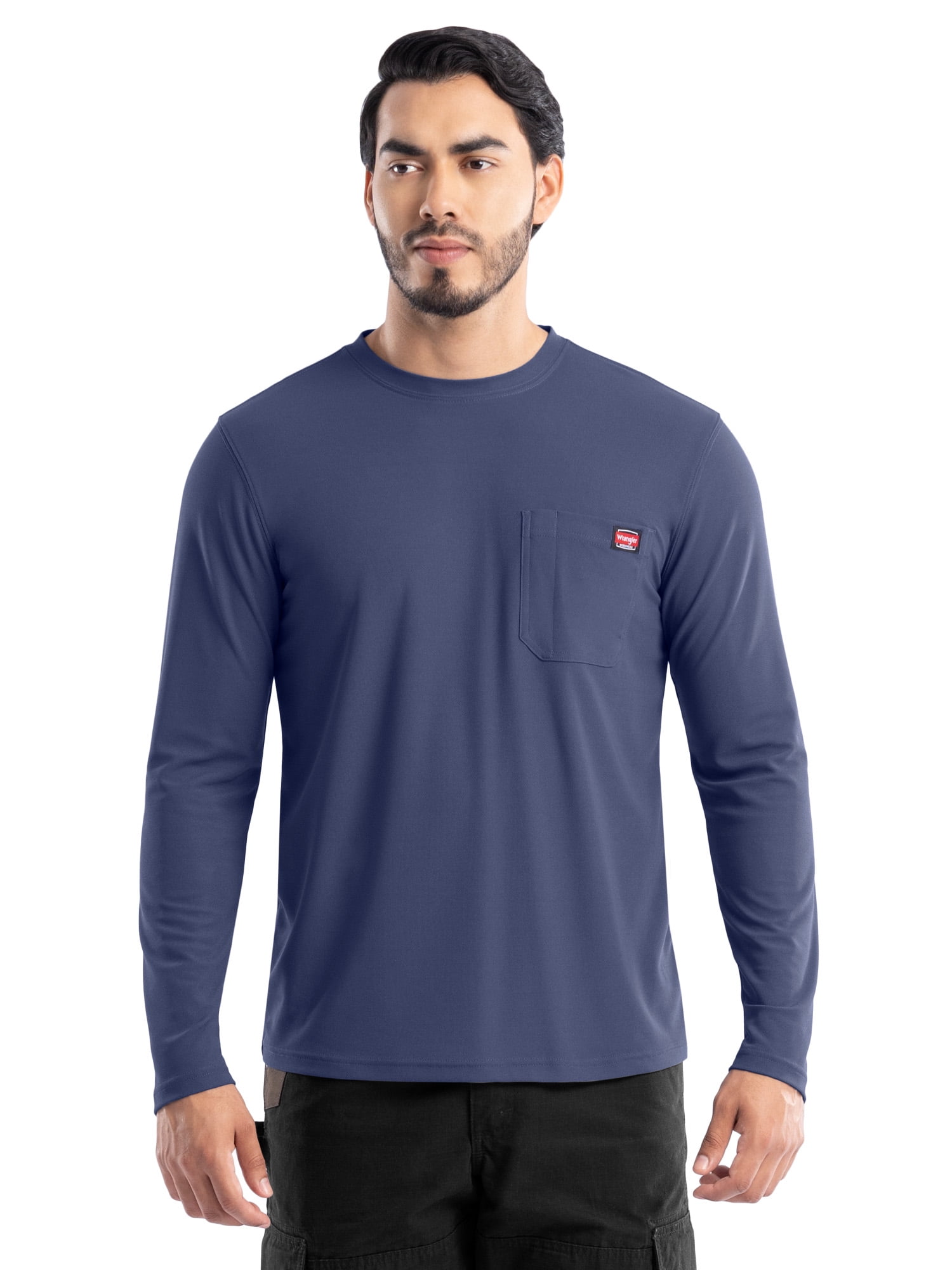 Wrangler Workwear Men's Long Sleeve Performance Work Pocket T-Shirt ...
