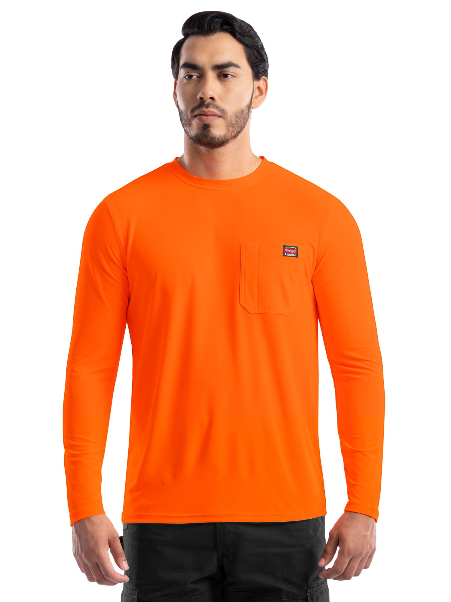Wrangler Workwear Men's Long Sleeve Performance Work Pocket T-Shirt ...