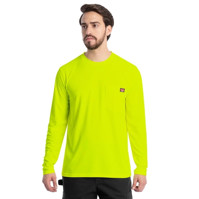Wrangler Workwear Men's Long Sleeve Performance Work Pocket T-Shirt ...