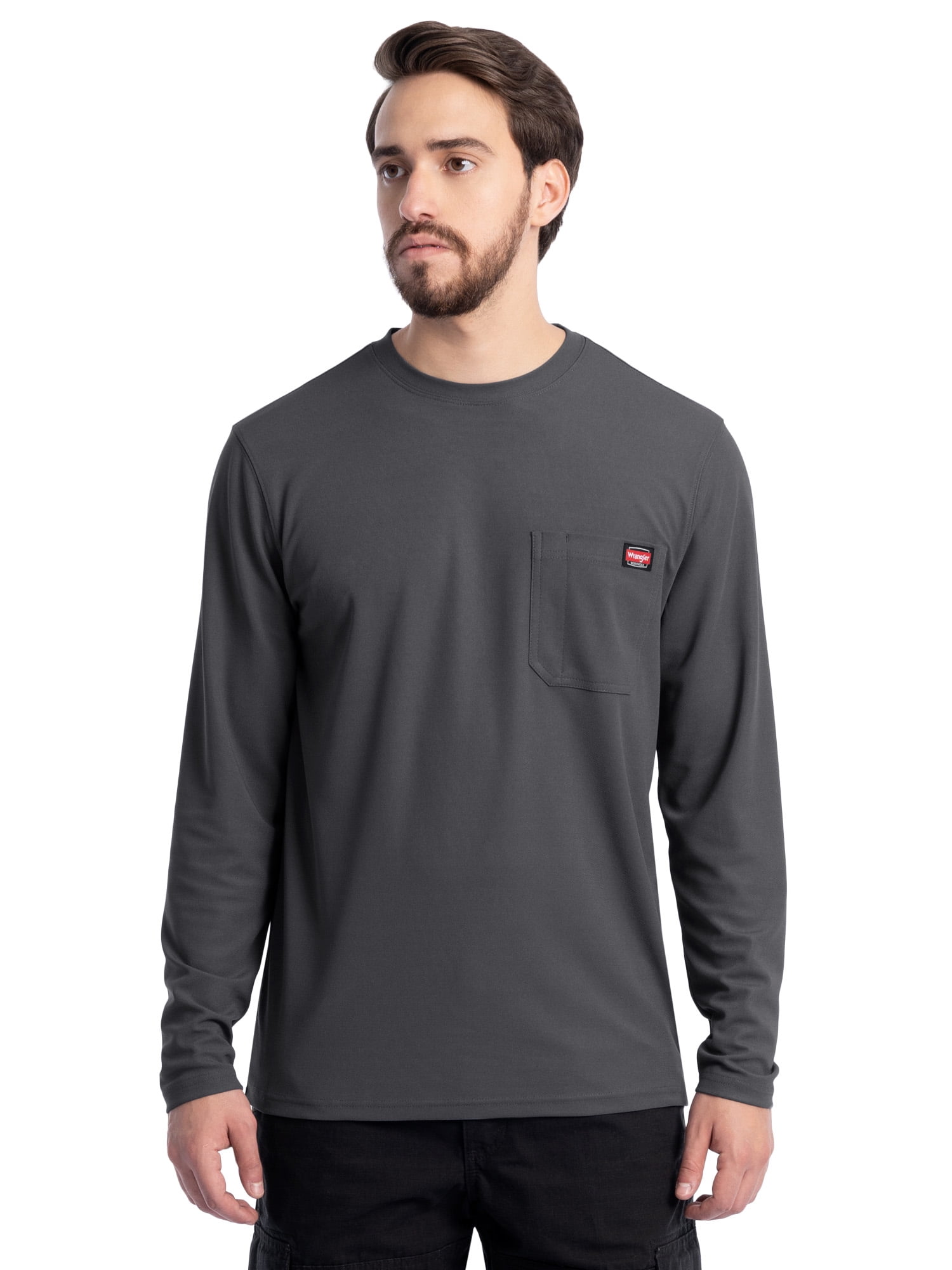 Wrangler Workwear Men's Long Sleeve Performance Work Pocket T-Shirt ...