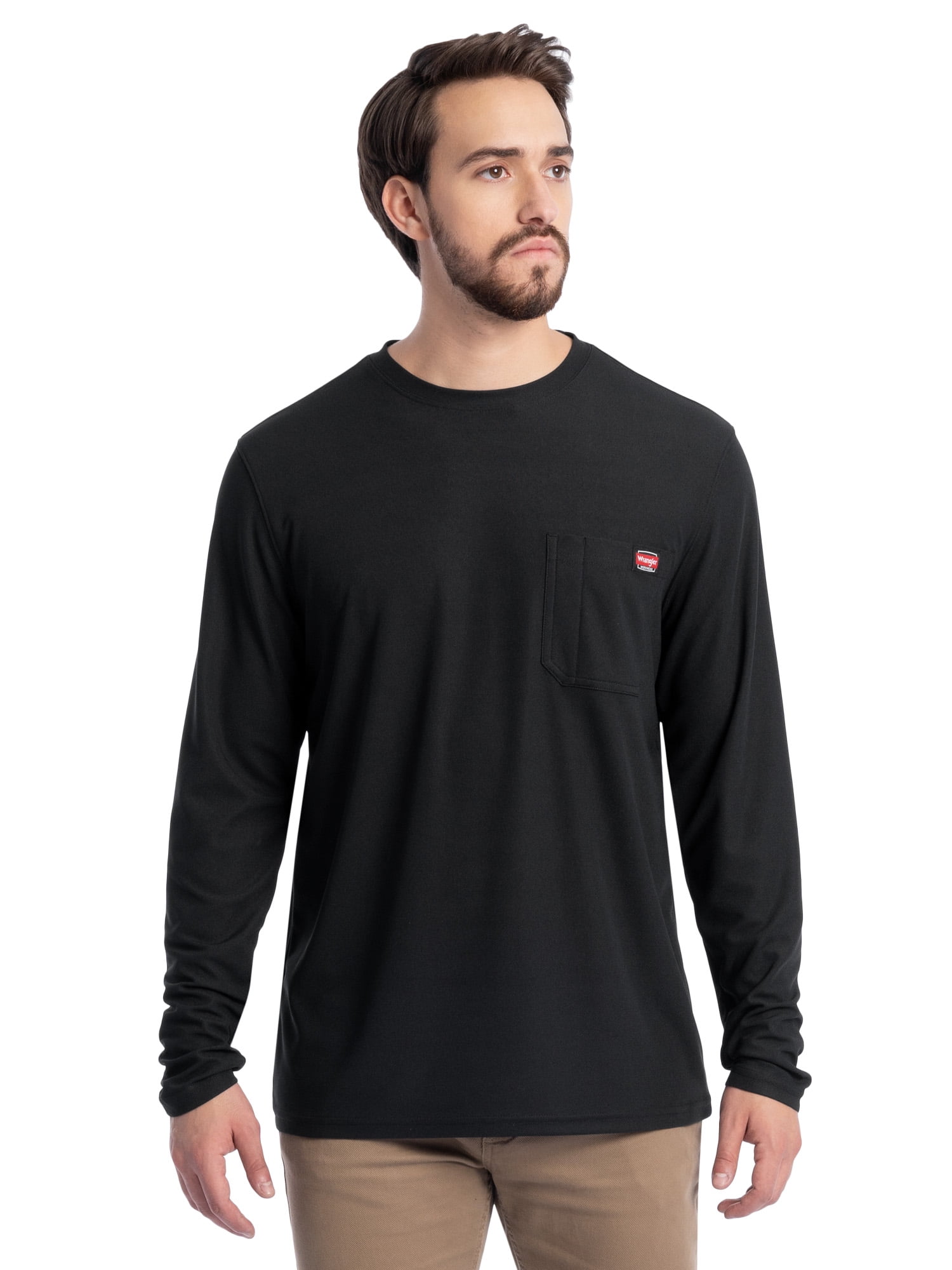 Wrangler Workwear Men's Long Sleeve Performance Work Pocket T-Shirt ...