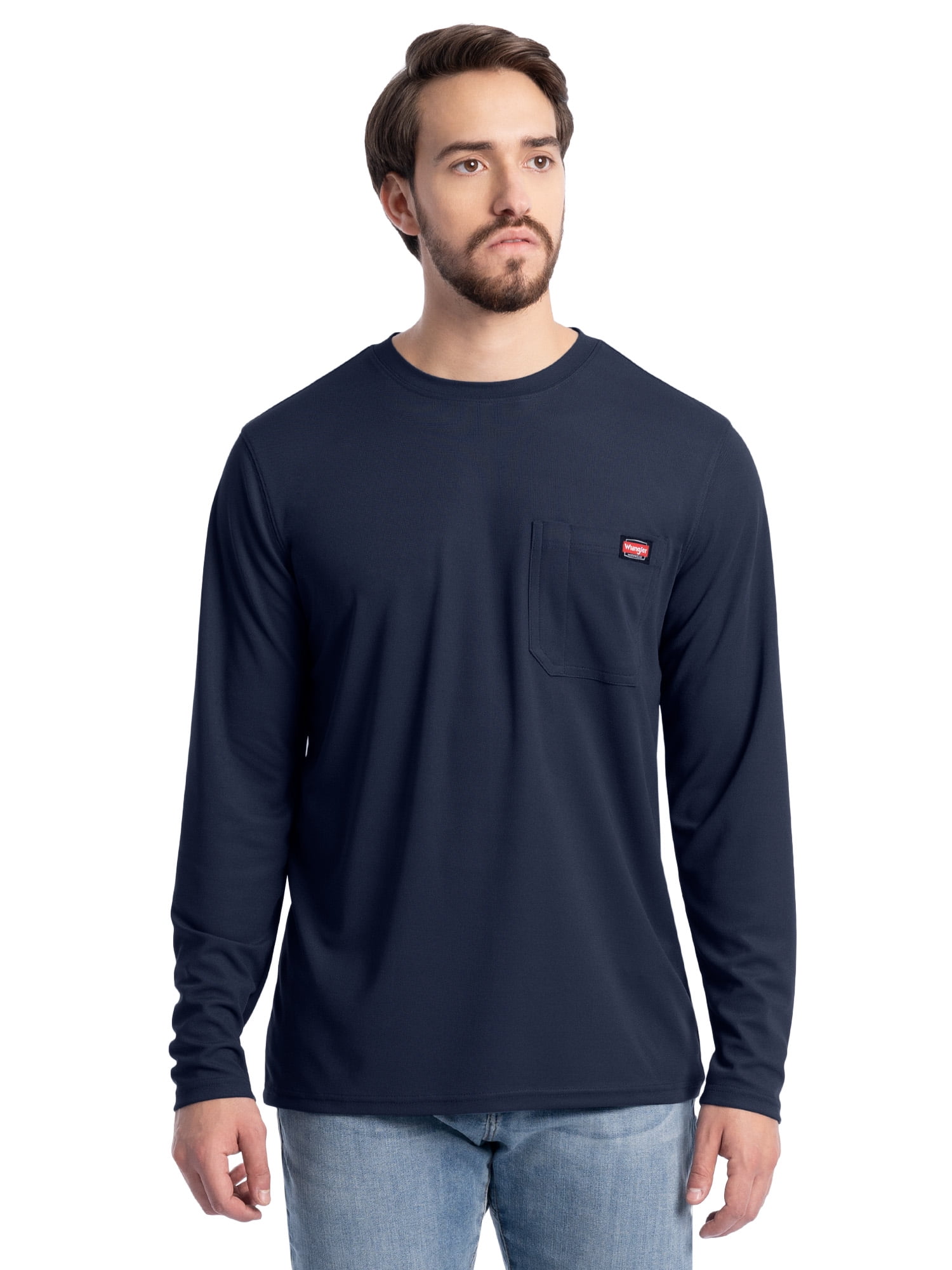Wrangler Workwear Men's Long Sleeve Performance Work Pocket T-Shirt, Size S-5XL & LT-4XLT ...