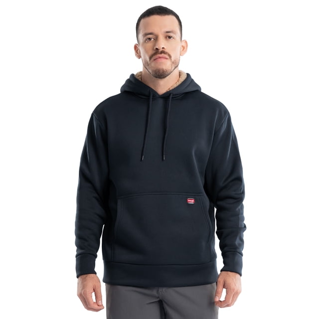 Wrangler Workwear Men's and Big Men's Relaxed Pullover Hoodie with Faux ...