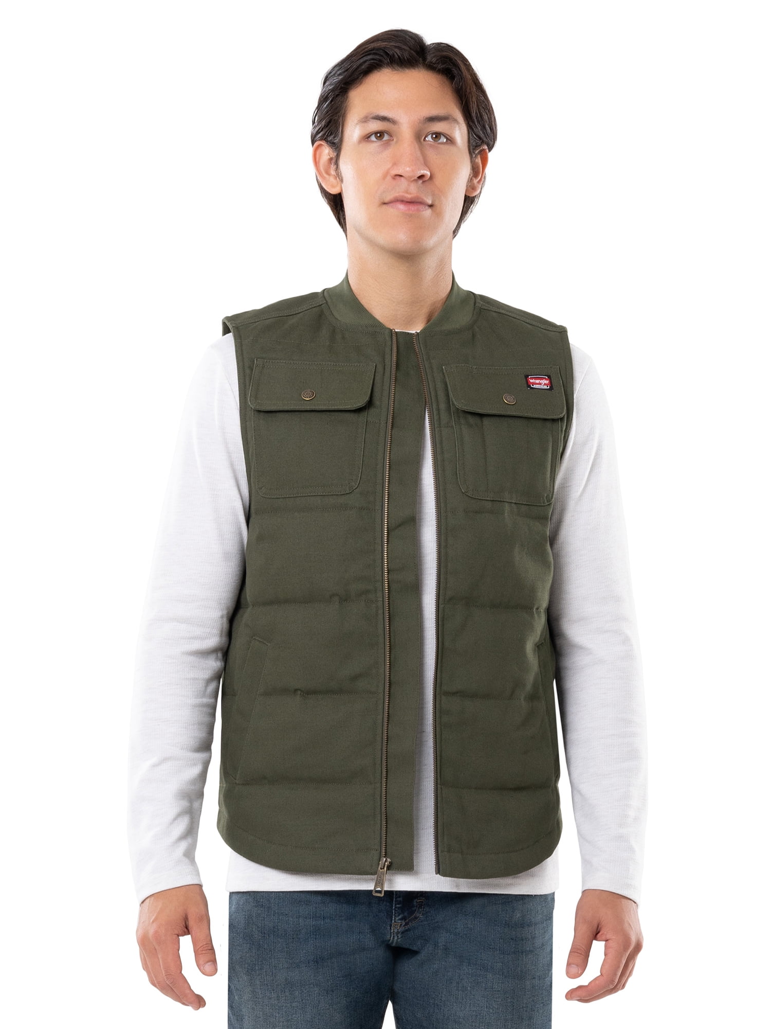 Wrangler Workwear Men's Quilted Duck Work Vest, Size Small to 3XL (Men ...