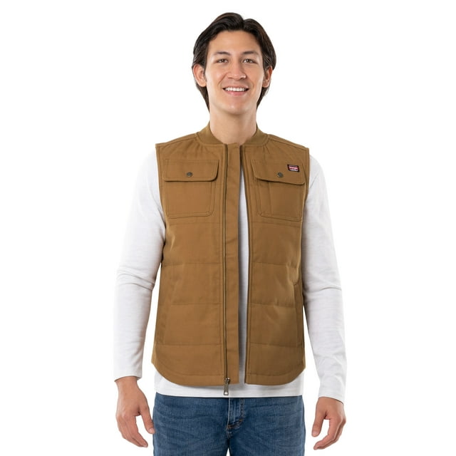 Wrangler Workwear Men's Quilted Duck Work Vest, Size Small to 3XL (Men ...