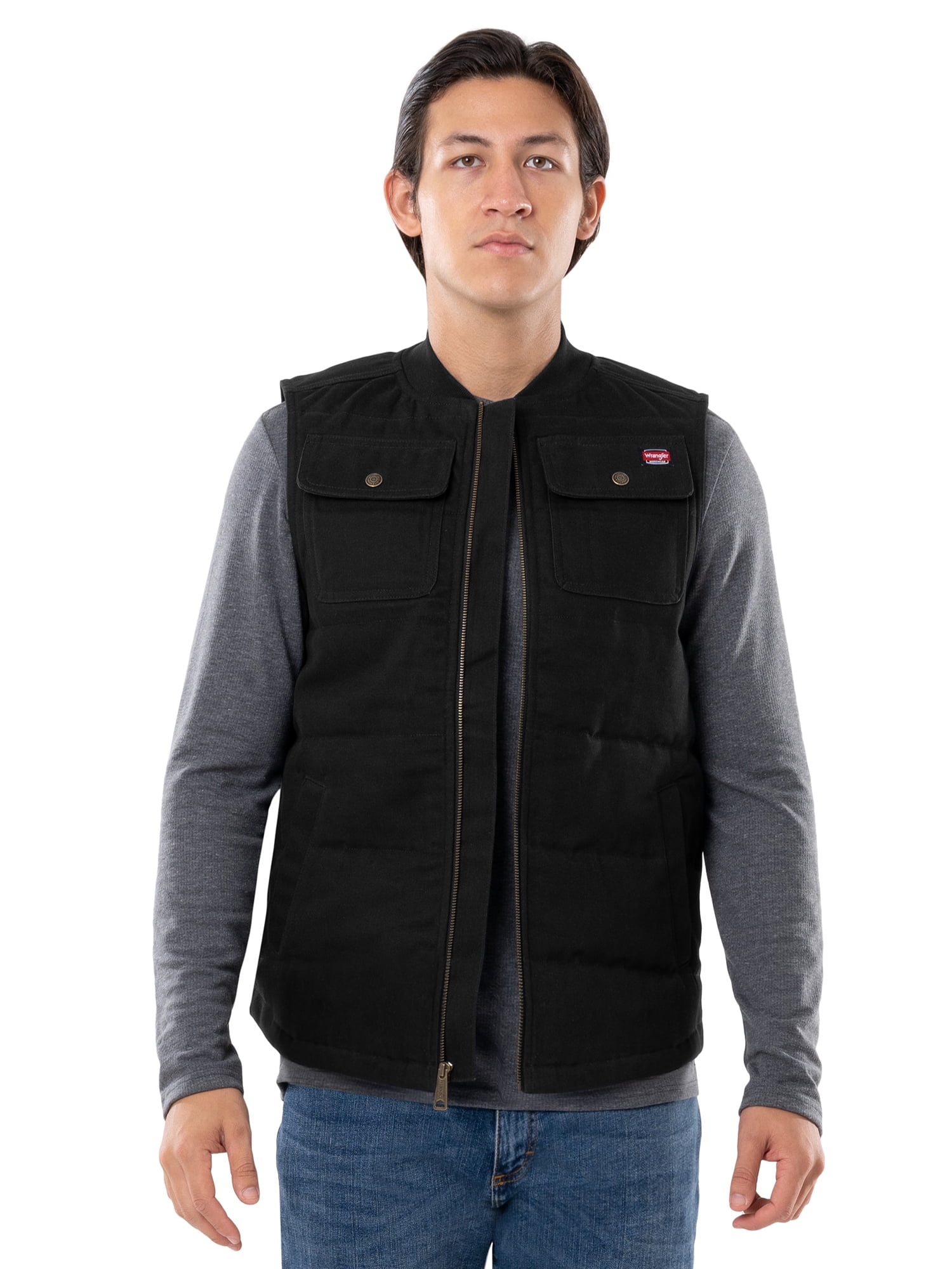 Wrangler Workwear Men's Quilted Duck Work Vest, Size Small to 3XL (Men ...