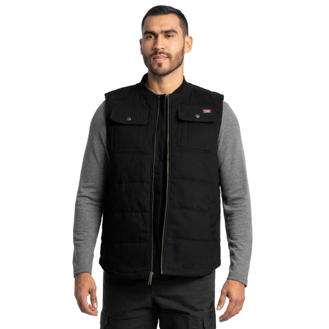 Wrangler Workwear men's Quilted Duck Work Vest - Cotton Duck Fabric ...