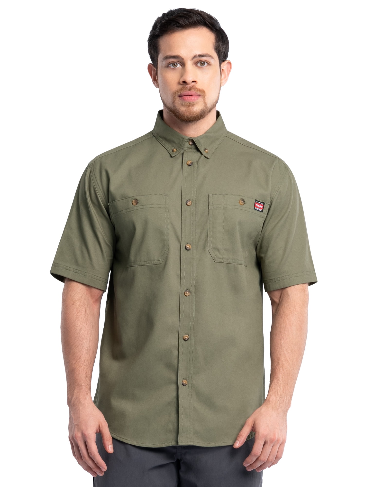 Wrangler Workwear Men’s Short Sleeve Durable Twill Pen Pocket Work ...