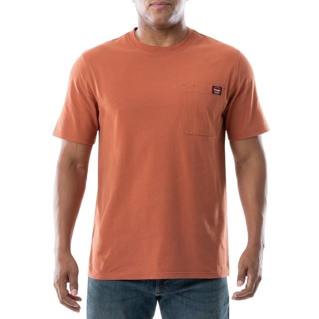 Wrangler Workwear Men's Short Sleeve Heavyweight Pocket Crew T-Shirt ...