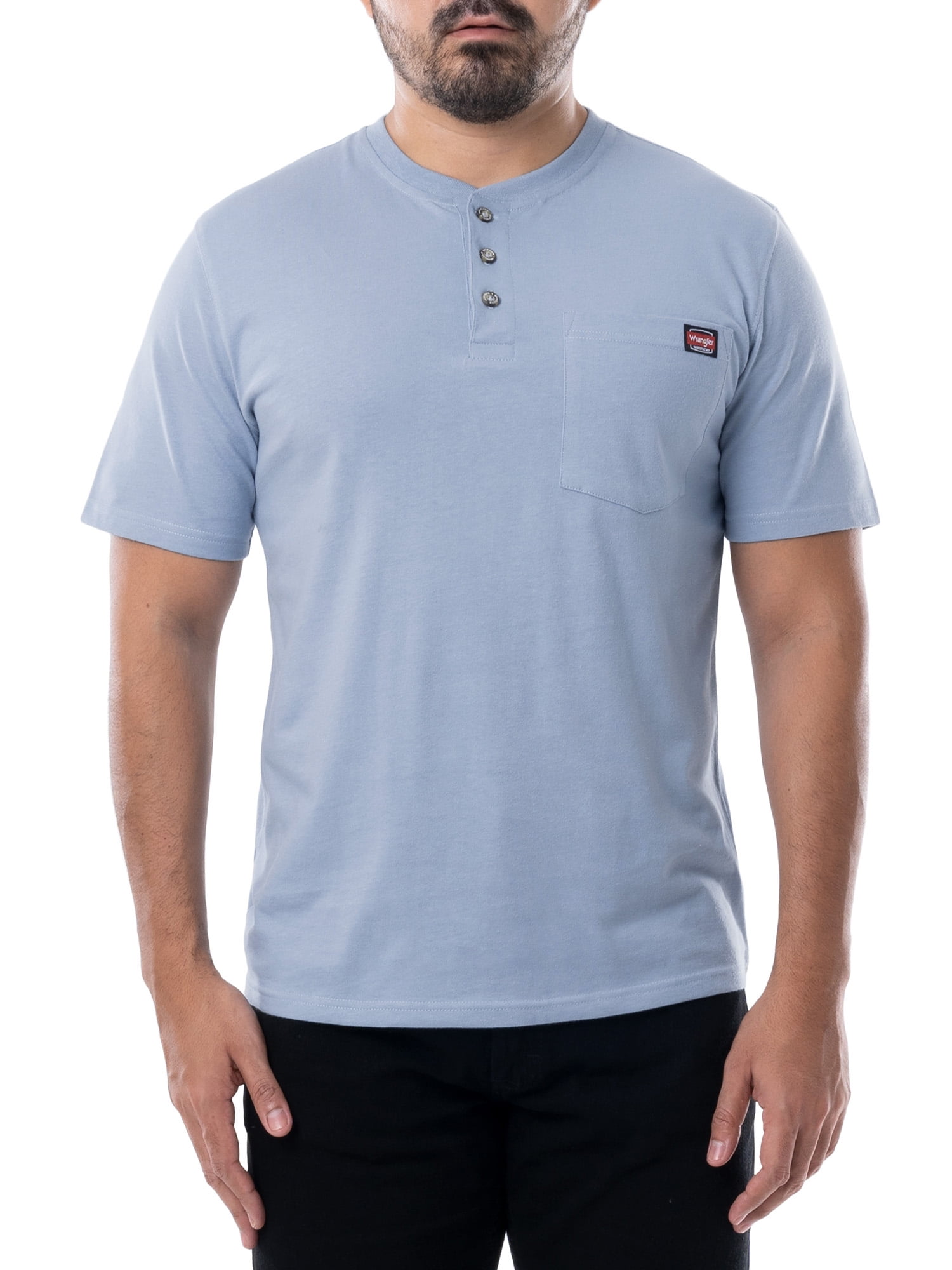 Wrangler Workwear Men's Short Sleeve Pocket Henley T-Shirt, Sizes S-5XL ...
