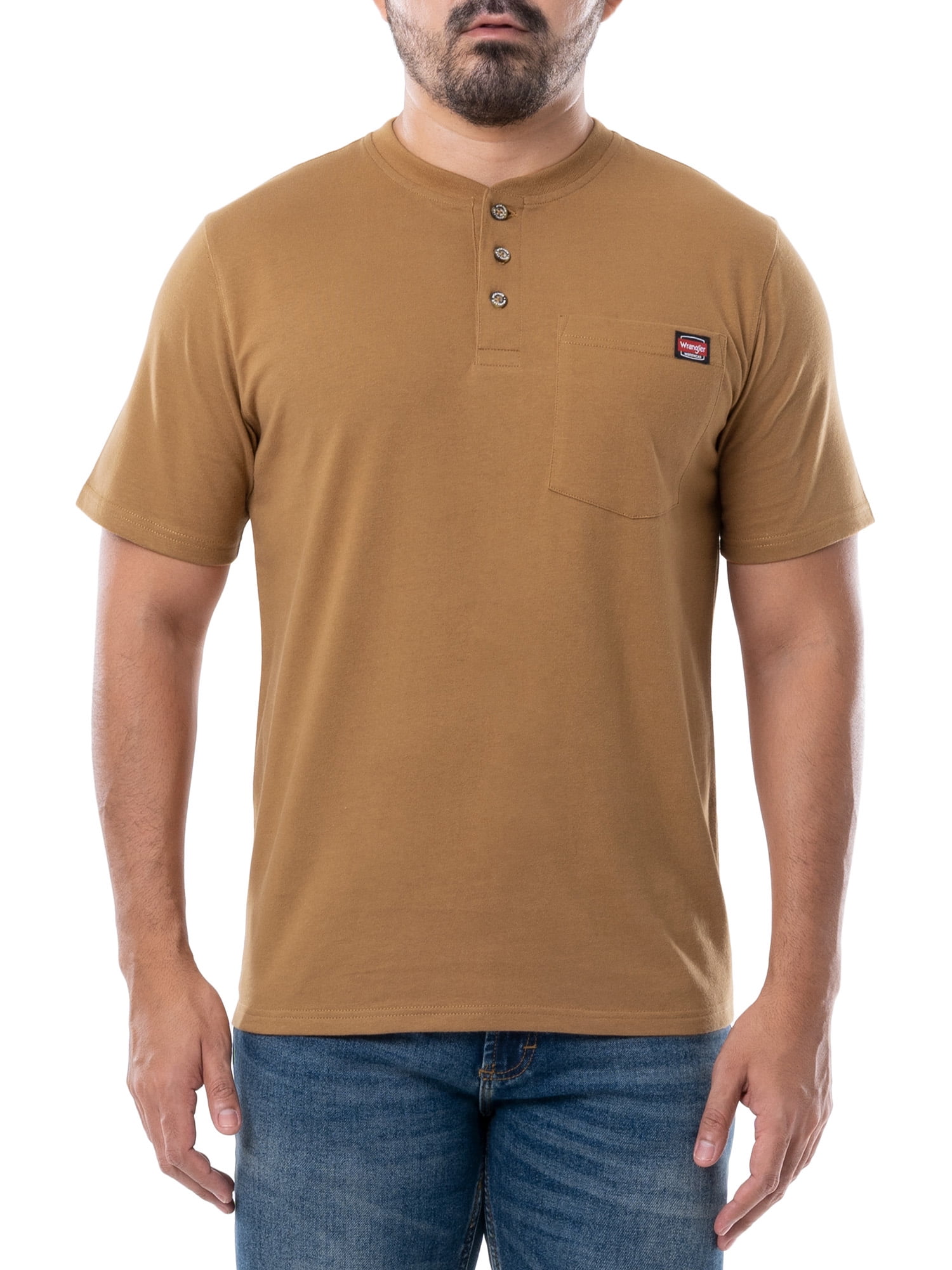 Wrangler Workwear Men's Short Sleeve Pocket Henley T-Shirt, Sizes S-5XL ...