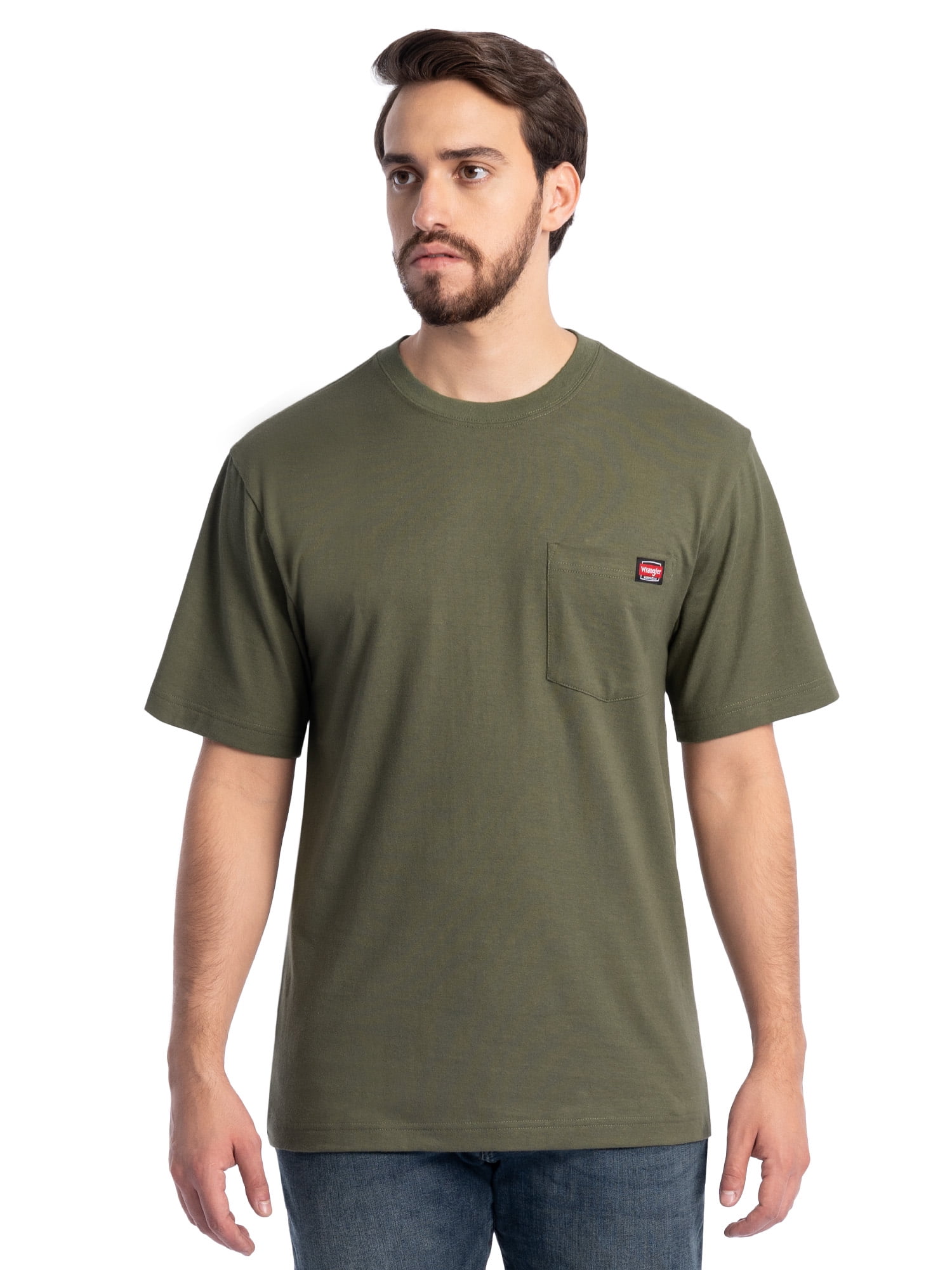 Wrangler Men's Short Sleeve Pocket T-Shirt, Cotton Comfort, Moisture ...