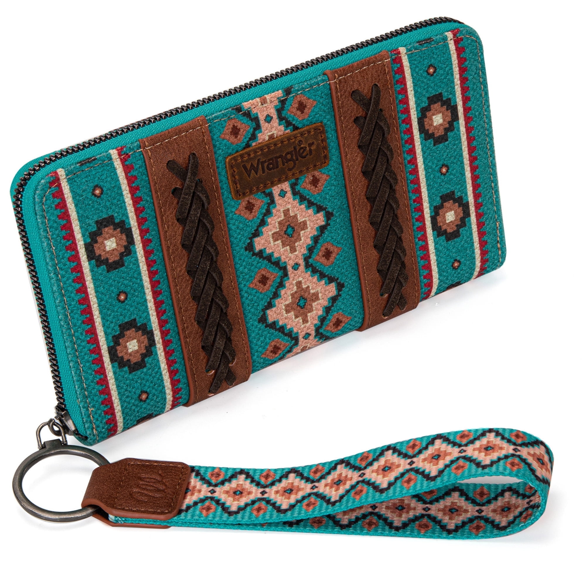 Wrangler x Montana West Wristlet Wallet with Strap Pocket, Boho Aztec Credit Card Holder for ...