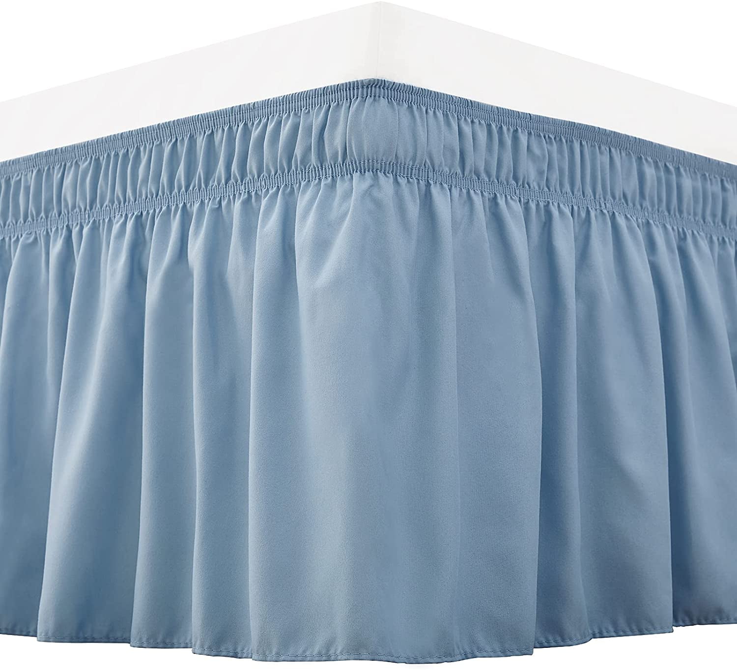 Wrap Around Bed Skirts 30" Drop, Fully Elastic Dust Ruffle, Soft and ...