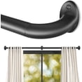 Wrap Around Black Curtain Rod for Small Windows 28-48 Inch, 1 Inch ...