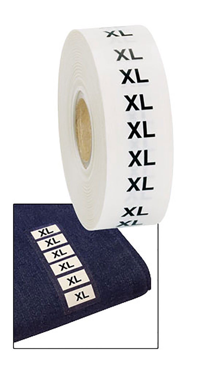 Wrap Around Clothing Size Labels - Size XL - Roll of 500- Size Stickers ...