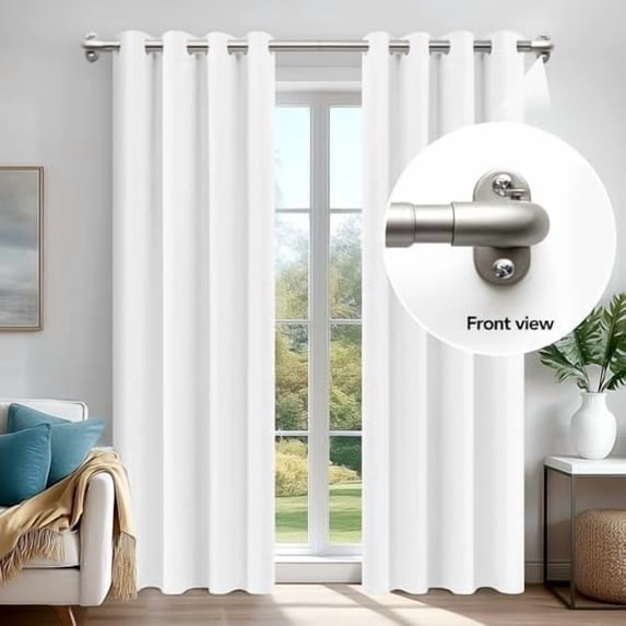 Wrap Around Curtain Rods for Windows Adjustable 30-48 Inch, 3/4 Inch ...