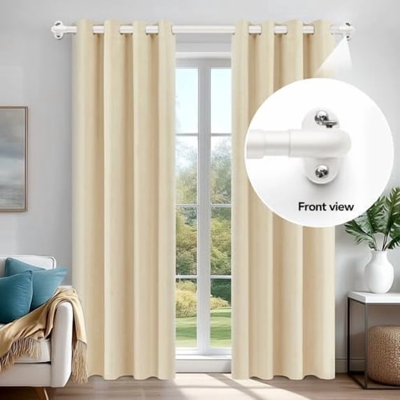 Wrap Around Curtain Rods for Windows Adjustable 66-120 Inch, 3/4 Inch ...