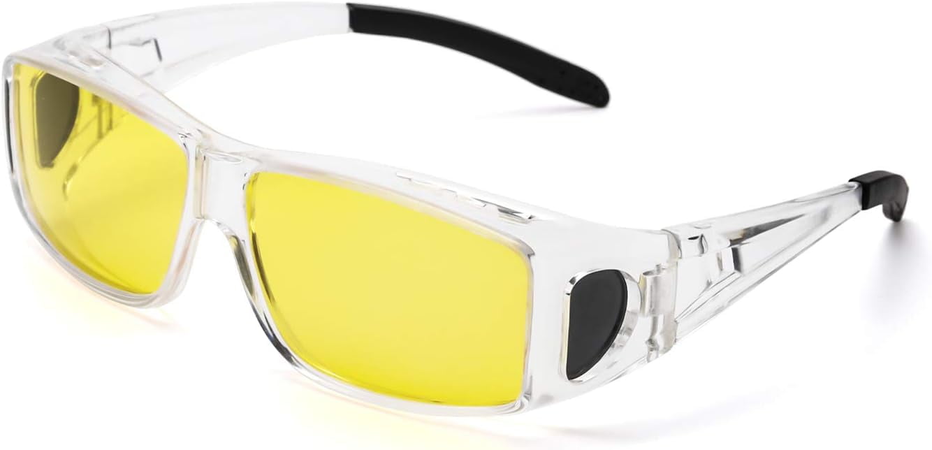 Wrap Around Night-Vision Glasses, Fit Over Prescription Glasses with ...