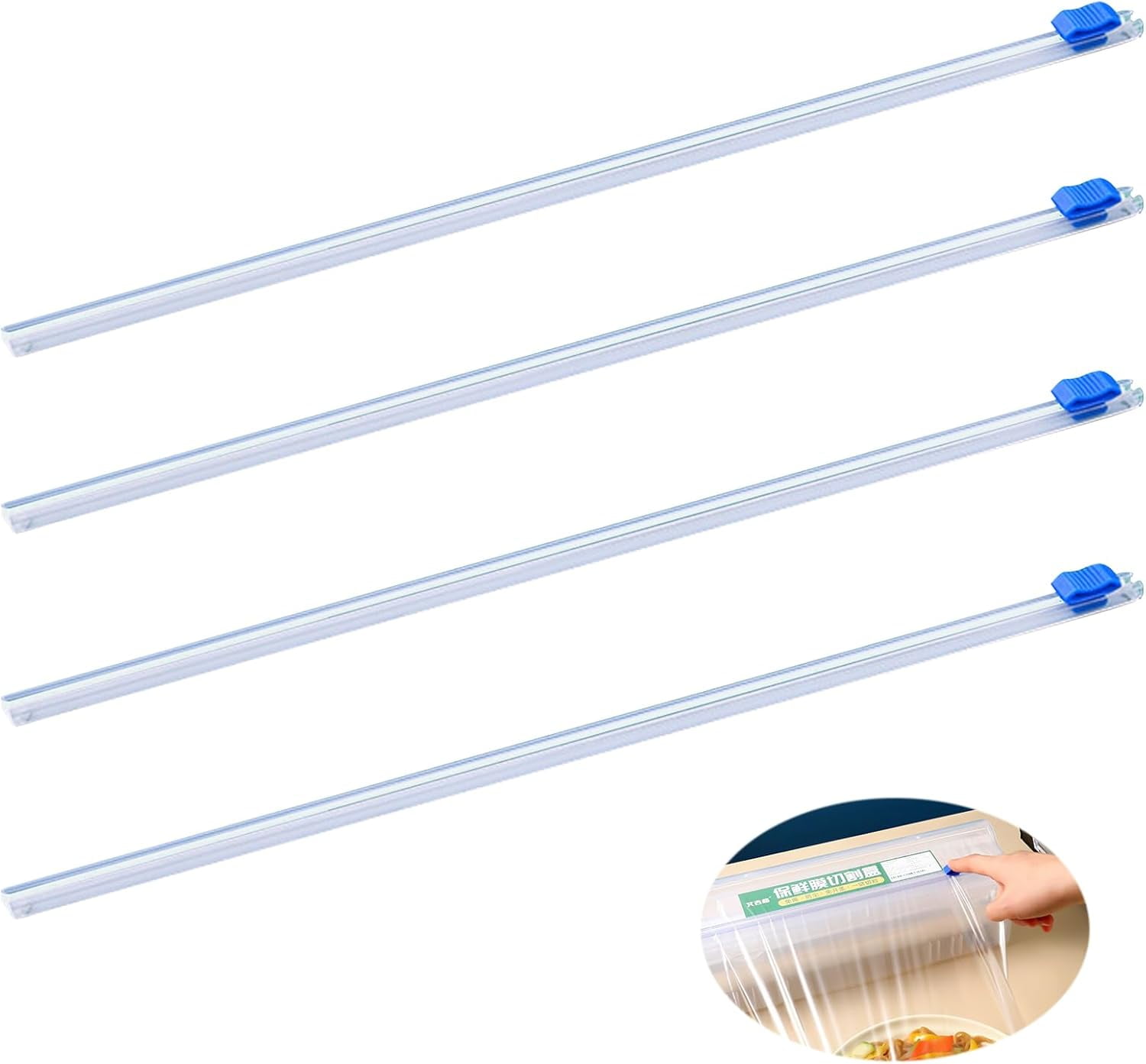 Plastic Wrap Cutter, 4pcs liding Cutters, Cling Film with Sliding ...