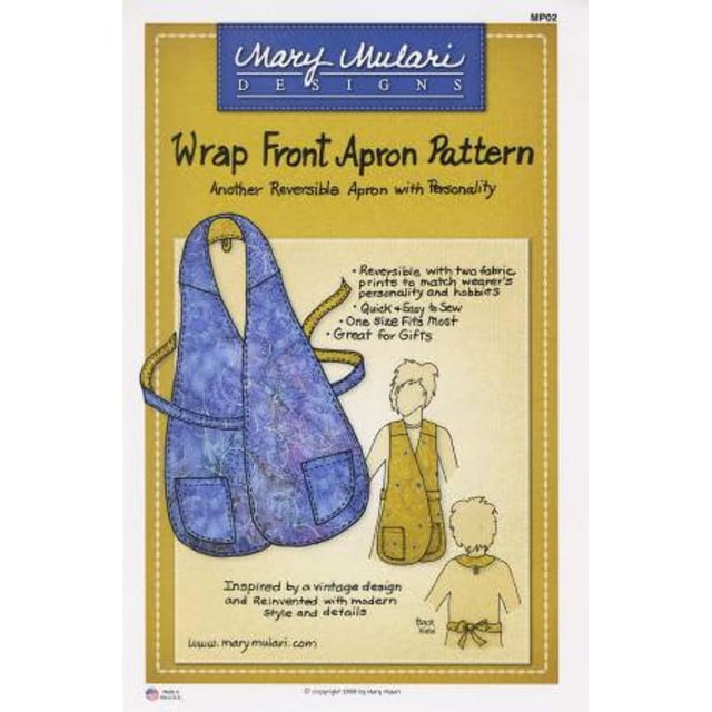 Wrap Front Apron Pattern, Mary Mulari Designs - Walmart Business Supplies