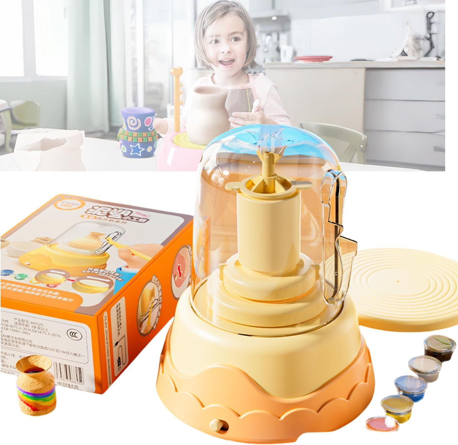 Wrap N Share Mini Pottery, with 2 Clay Mini Pottery Wheel, Mini Pottery ...