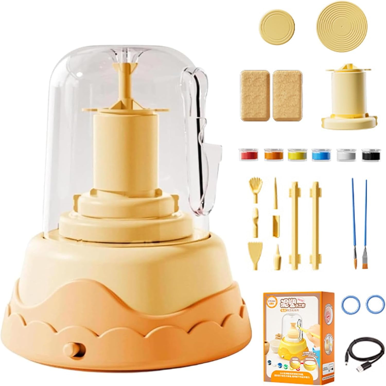 Wrap N Share Mini Pottery, Wrapnshare DIY Kids Pottery Wheel Kit with ...