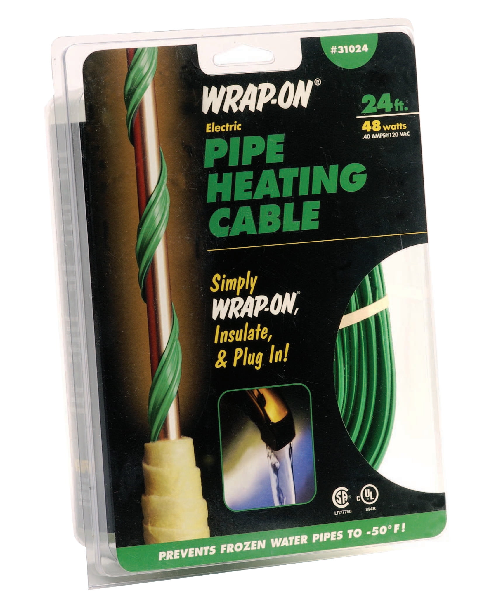 Wrap-On Pipe Heating Cables, w/Thermostat, 120 V, White - Walmart.com