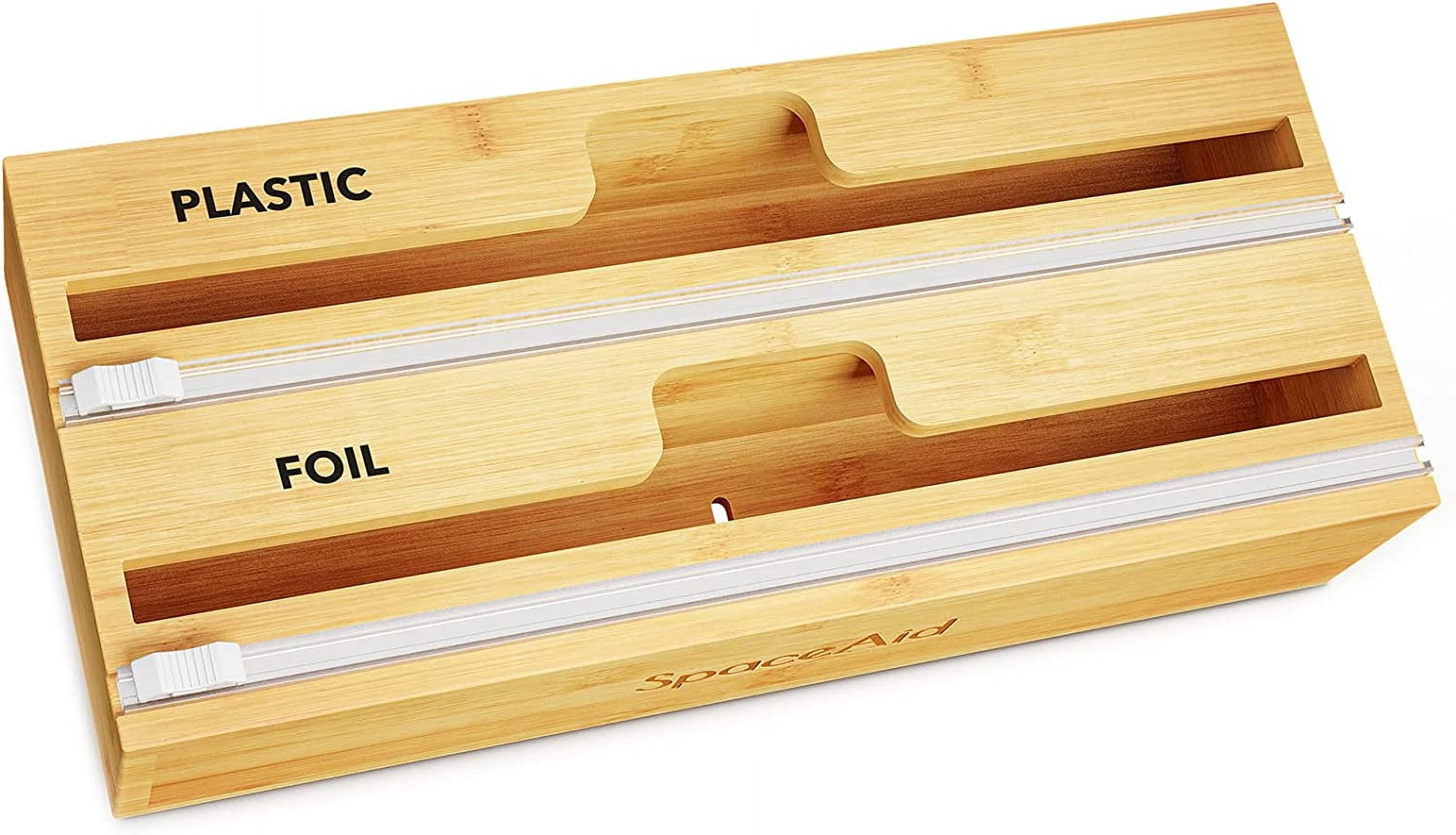 WrapNeat 2 in 1 Wrap Organizer with Cutter and Labels, Plastic Wrap ...