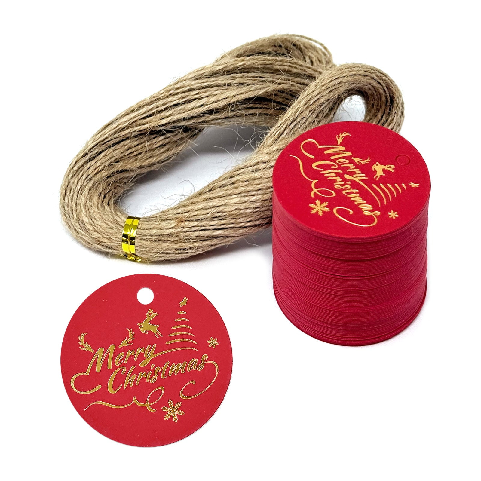 Wrapables 1.75 Inch Round Circle Gold Foil Christmas Holiday Gift Tags ...