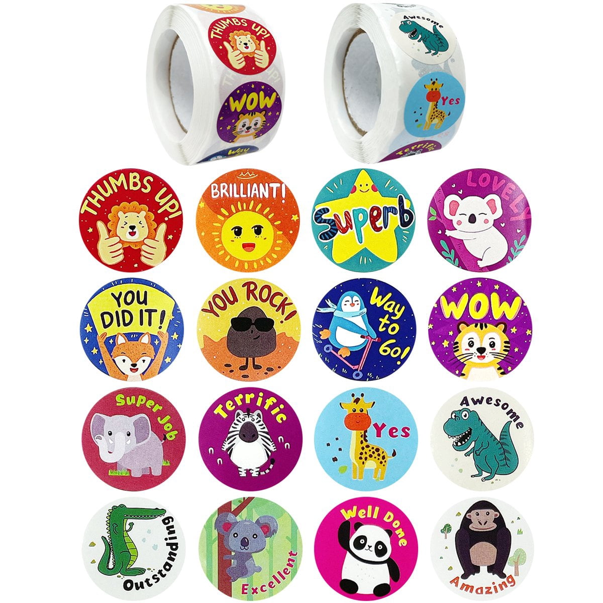 Wrapables 1 Inch Reward, Birthday, Thank You Stickers for Teachers ...