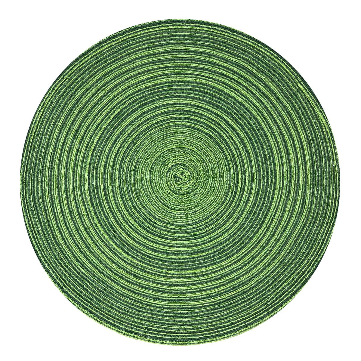 Wrapables Kitchen Solid Green 15" Woven Round Placemats (Set of 6 ...