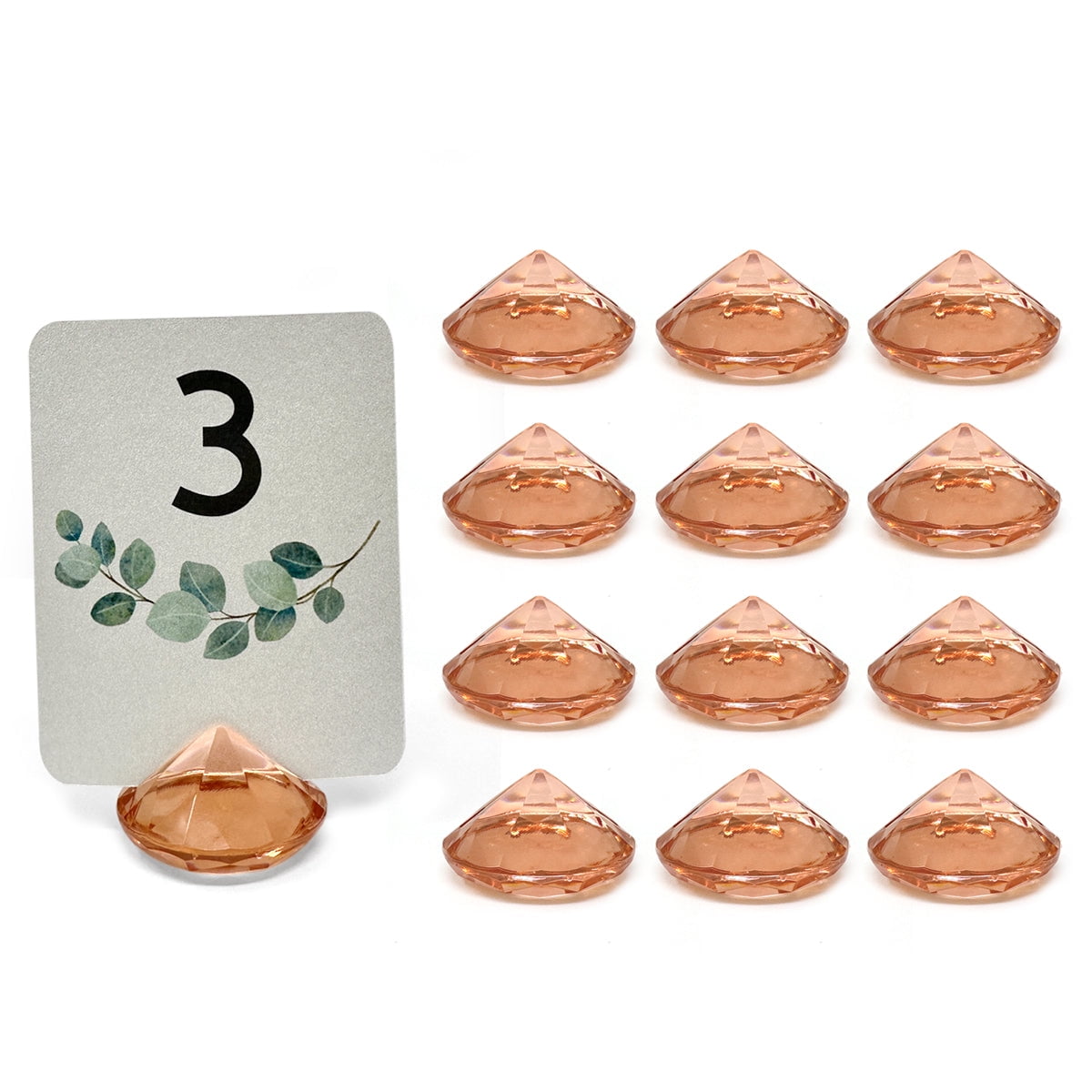 Wrapables Acrylic Diamond Place Card Holders for Wedding, Parties ...