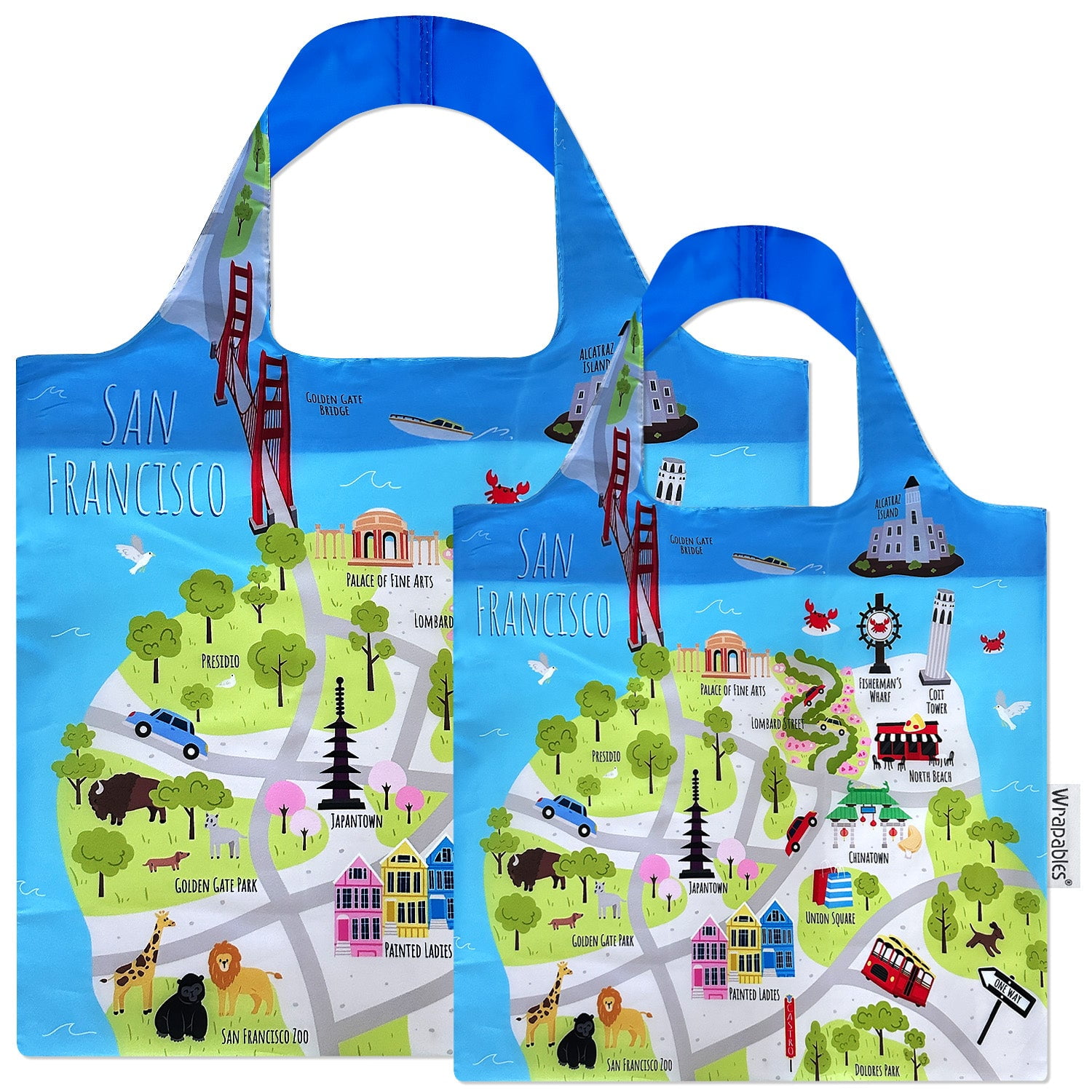 Wrapables AllyBag Collection Large and Small Reusable Shopping Bags ...