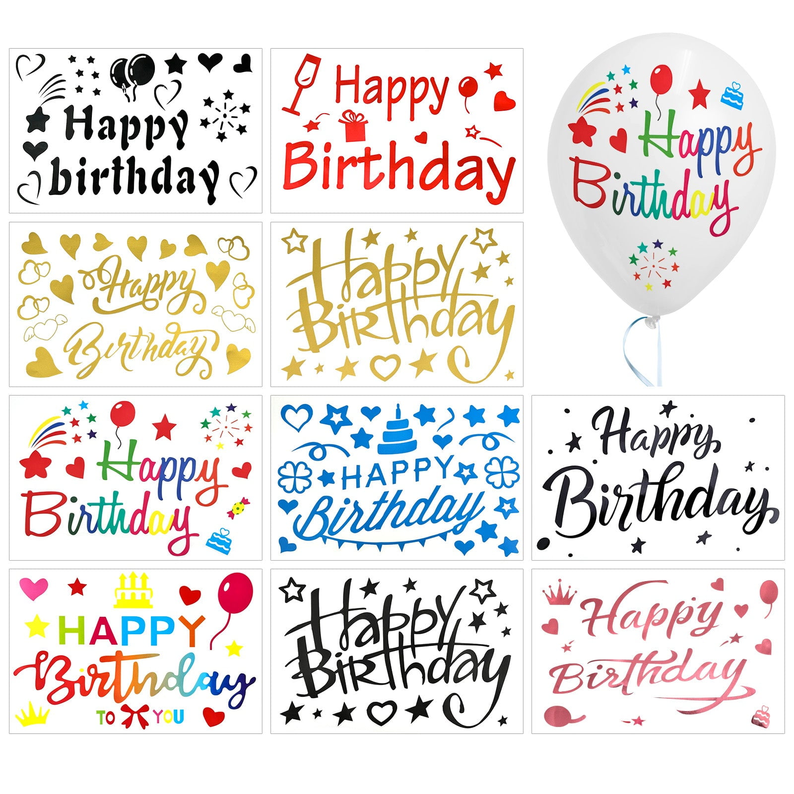 Wrapables Bobo Balloon Stickers, DIY Balloon Decoration Decals for ...