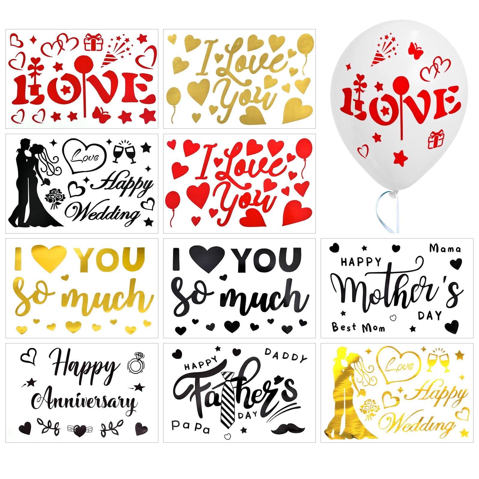 Wrapables Bobo Balloon Stickers, DIY Balloon Decoration Decals for ...