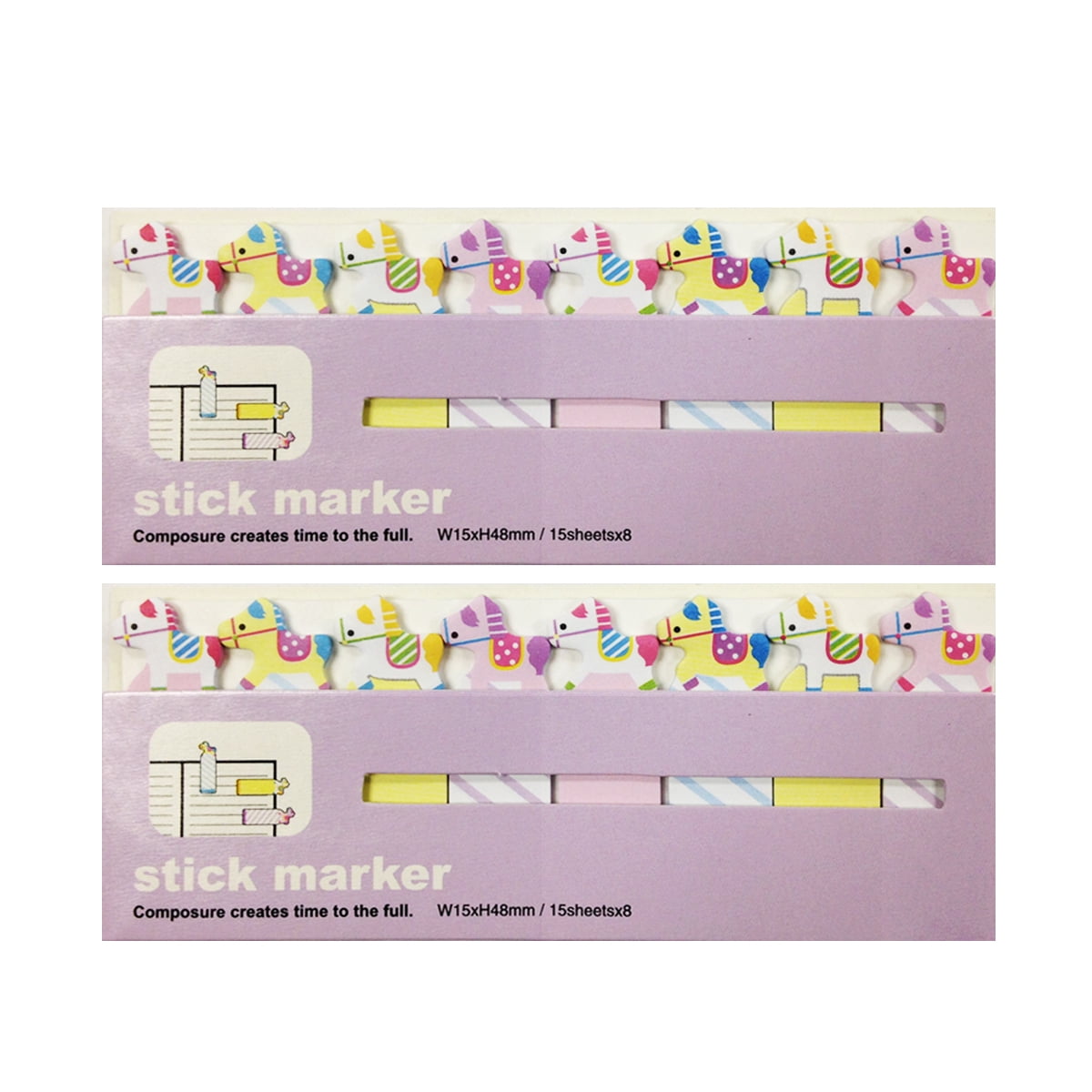 Wrapables® Bookmark Flag Tab Sticky Markers, Carousel Horses (Set of 2 ...