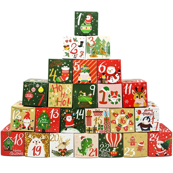 Wrapables Christmas Advent Calendar Countdown Gift Boxes - Walmart.com