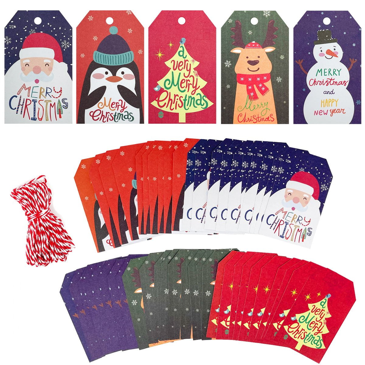 Wrapables Christmas Holiday Gift Tags/Kraft Paper Hang Tags for Gift ...