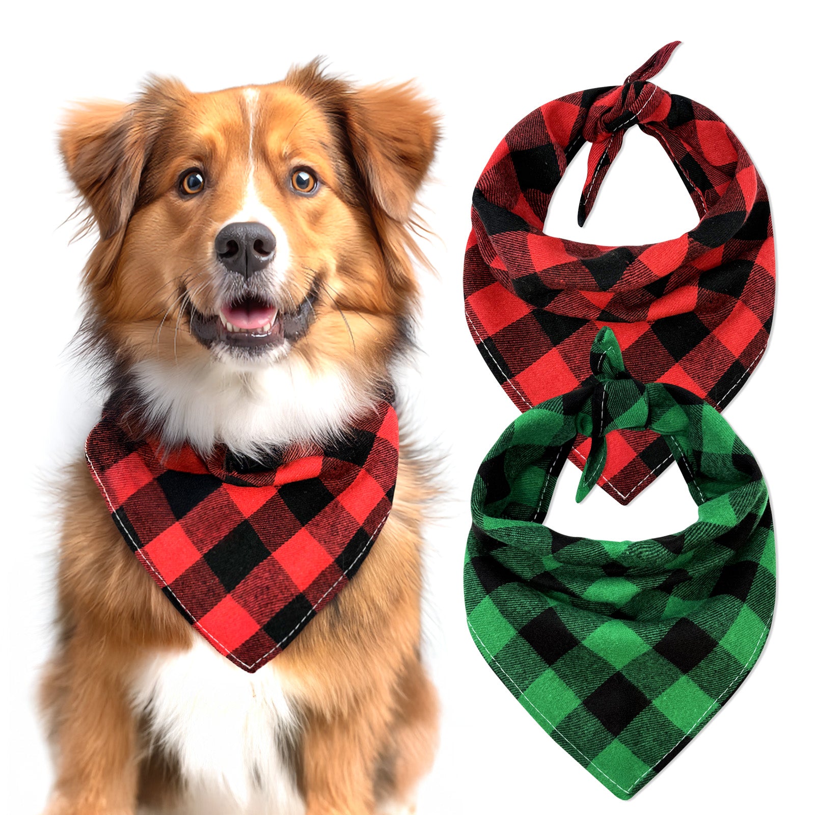 Wrapables Christmas Pet Triangle Bandana, Bib Scarves For Cats and Dogs ...